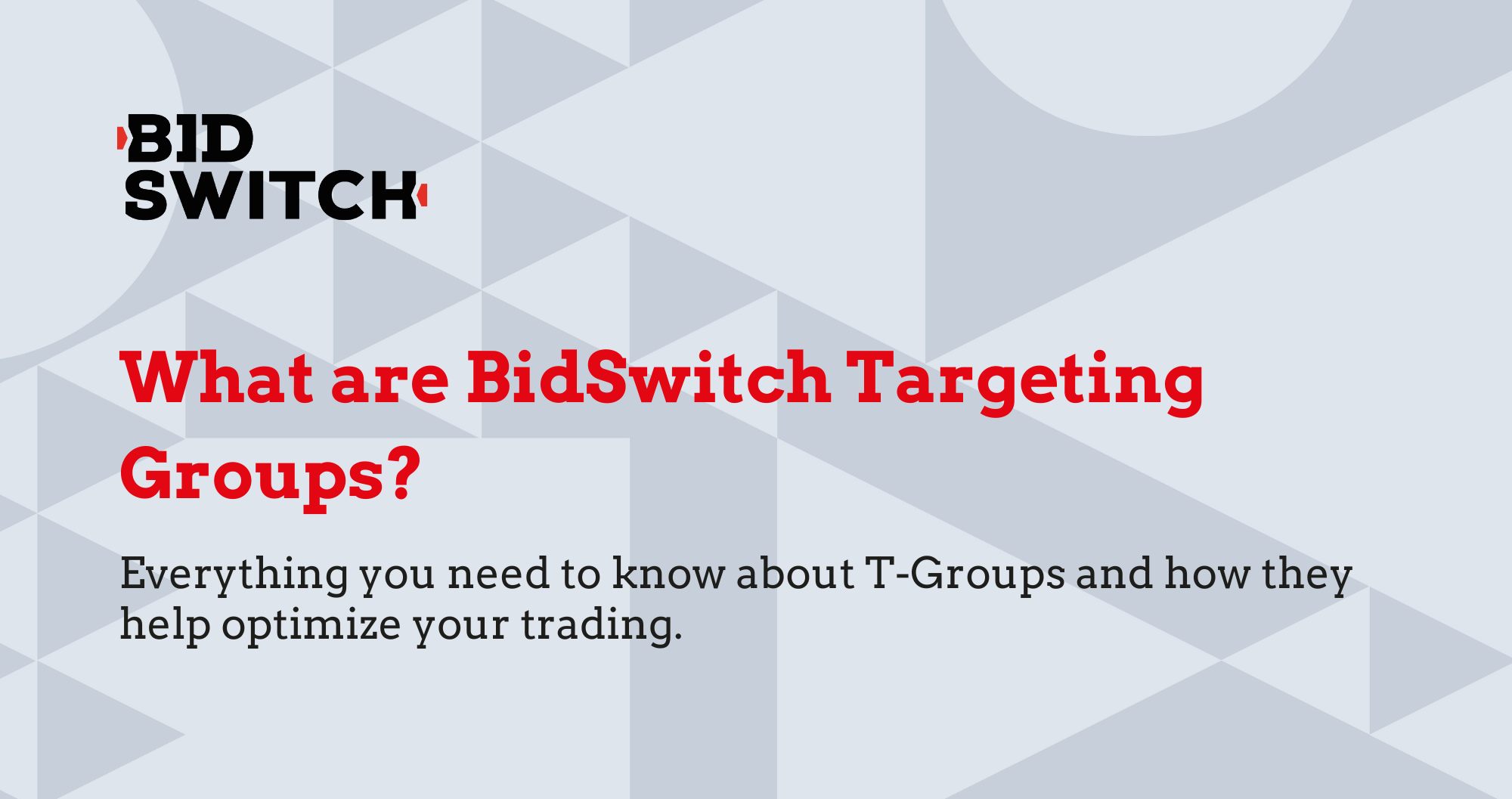 What are BidSwitch Targeting Groups?